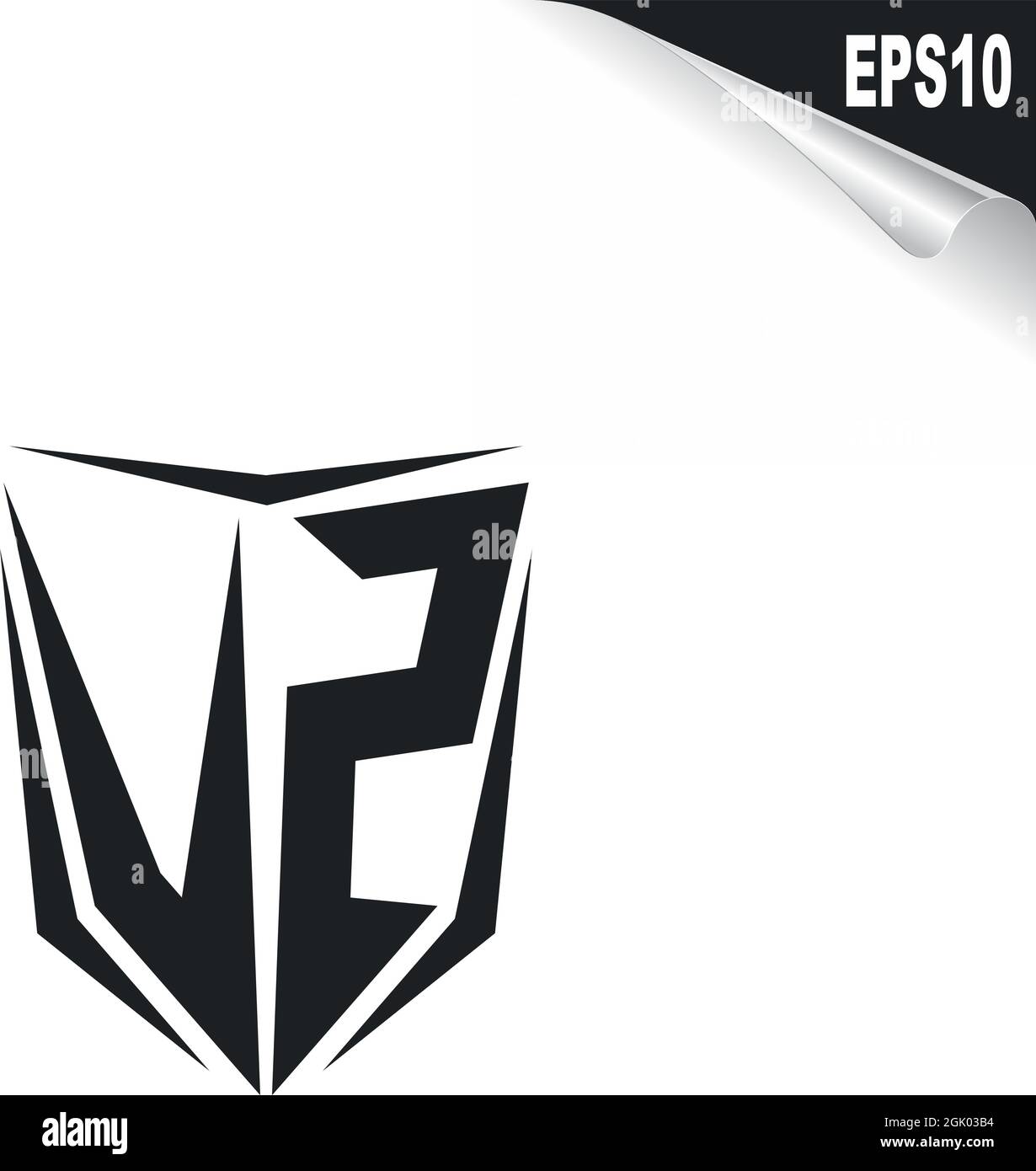 Initial VZ logo design with Shield style, Logo business branding Stock ...