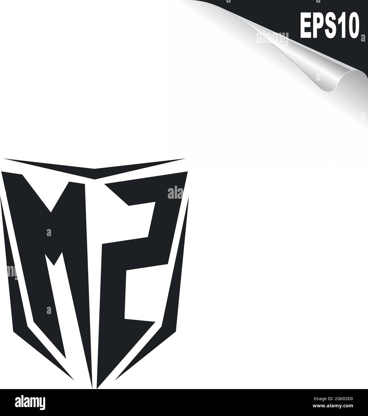 Initial MZ logo design with Shield style, Logo business branding Stock ...