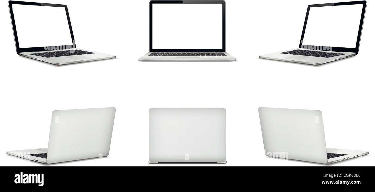 Realistic laptop front and back Stock Vector Image & Art - Alamy