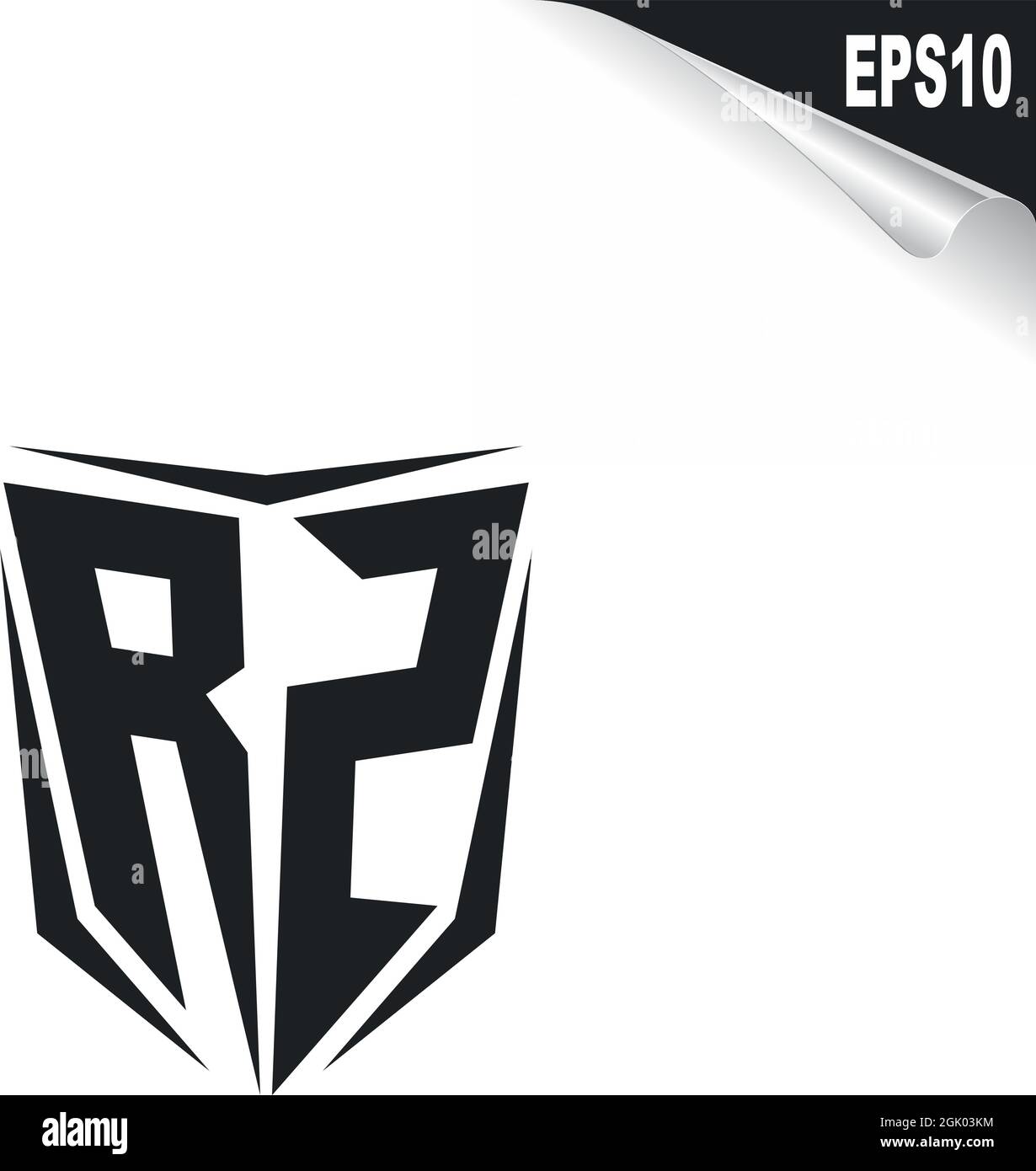 Initial RZ logo design with Shield style, Logo business branding Stock ...