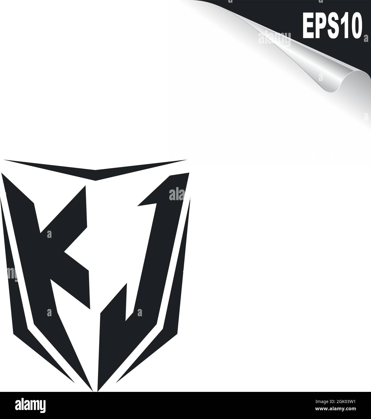 Initial KJ logo design with Shield style, Logo business branding Stock ...
