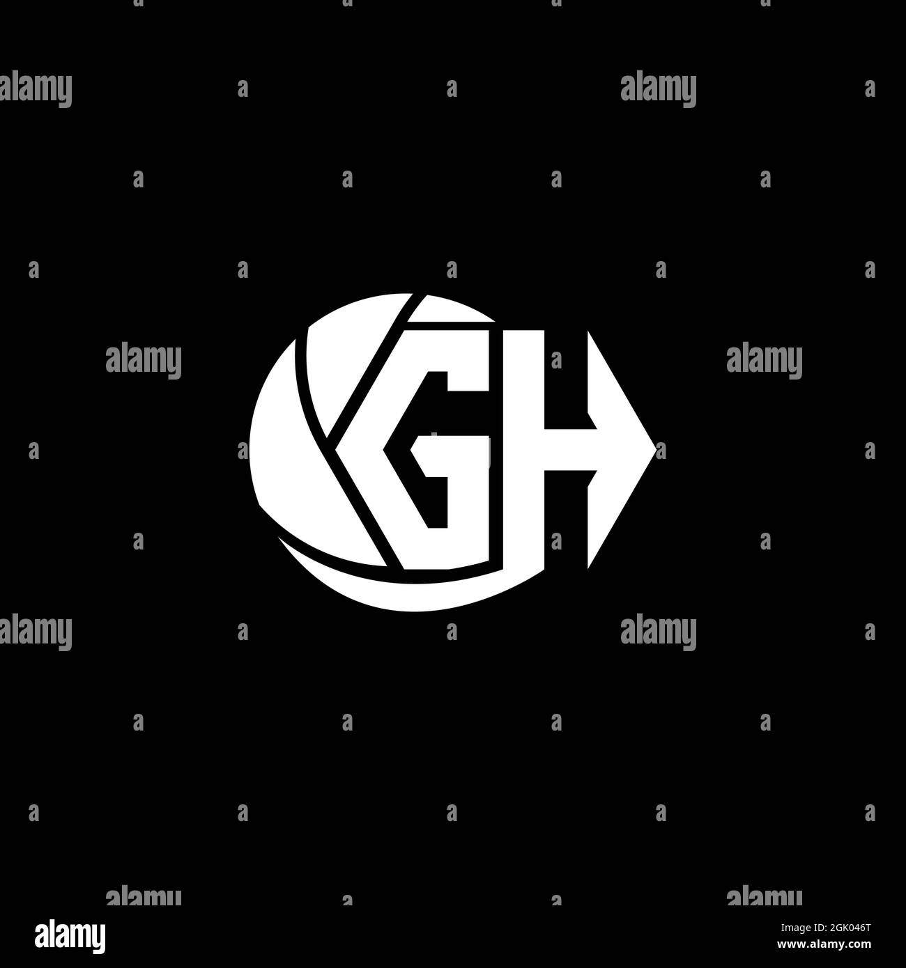 Initial GH logo design Geometric and Circle style, Logo business ...