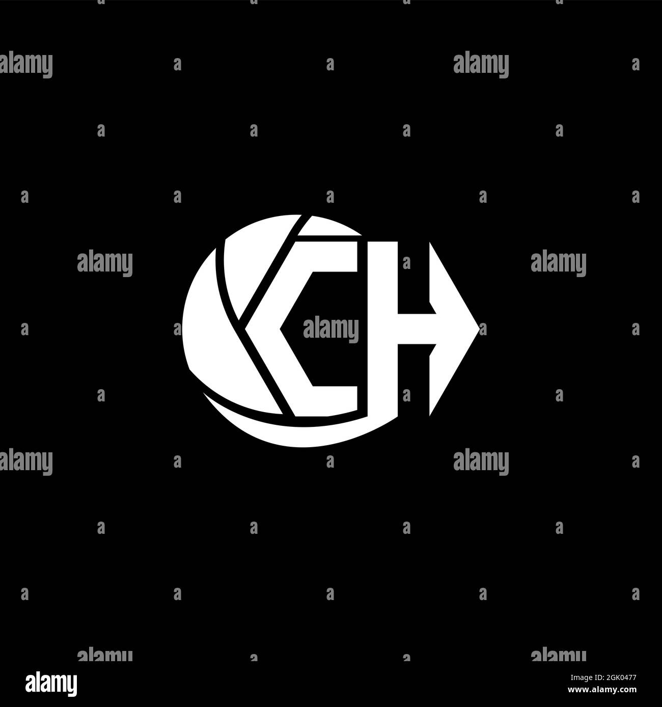 Initial CH logo design Geometric and Circle style, Logo business ...