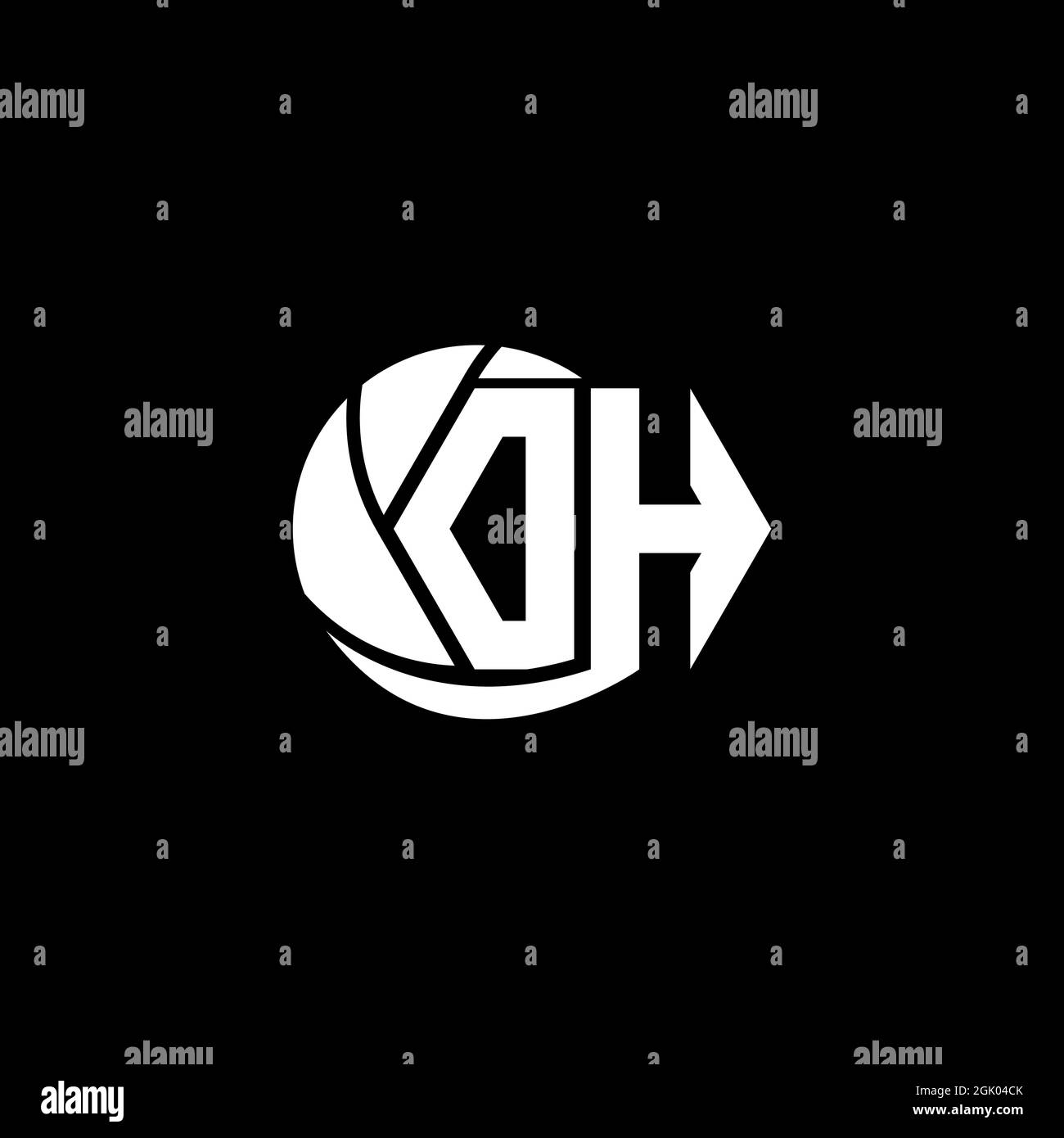 Initial DH logo design Geometric and Circle style, Logo business ...