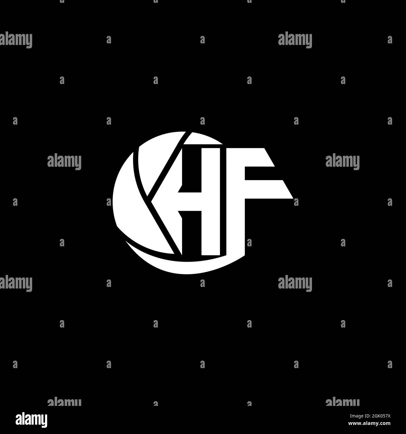 Initial HF logo design Geometric and Circle style, Logo business ...