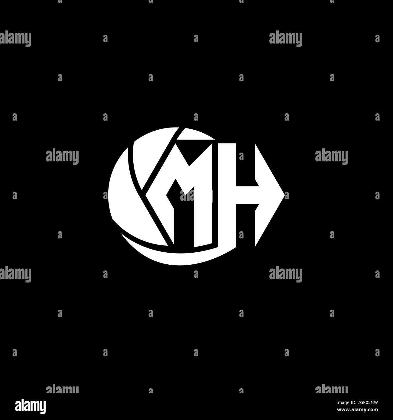 Initial MH logo design Geometric and Circle style, Logo business ...