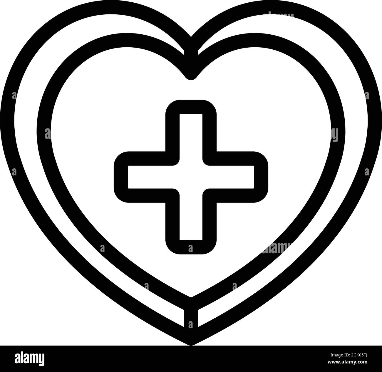 Medical heart icon outline vector. Human cardiac. Healthy organ Stock ...