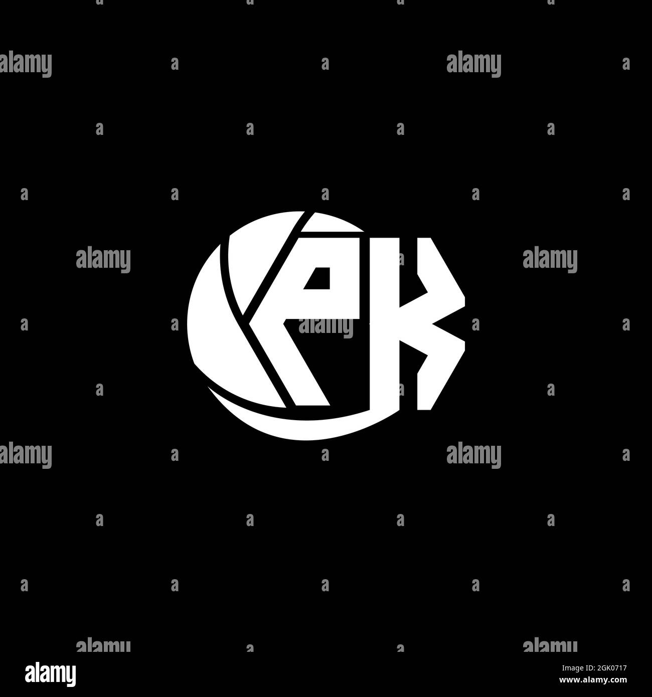 Initial PK logo design Geometric and Circle style, Logo business ...