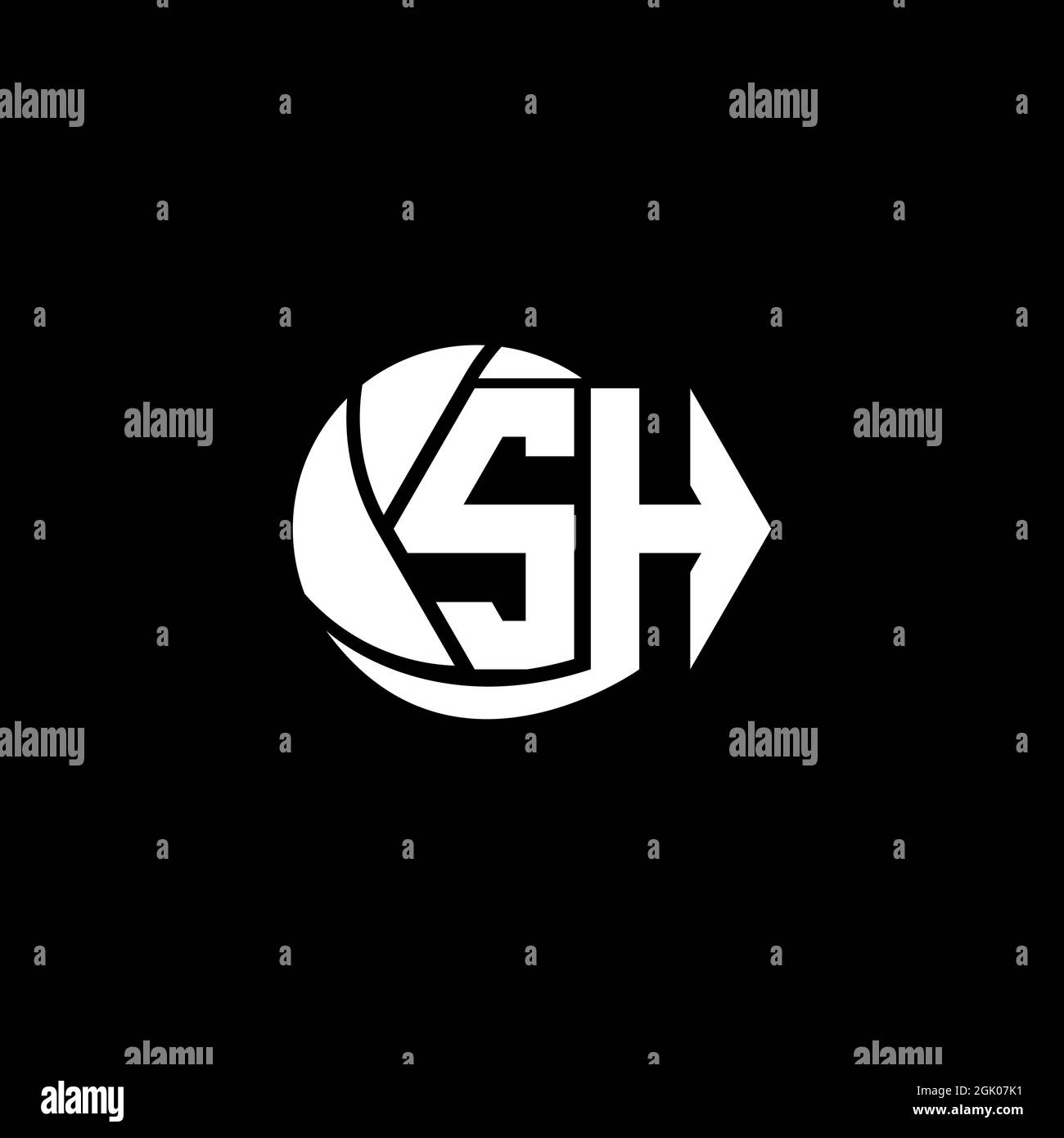 Initial SH logo design Geometric and Circle style, Logo business ...
