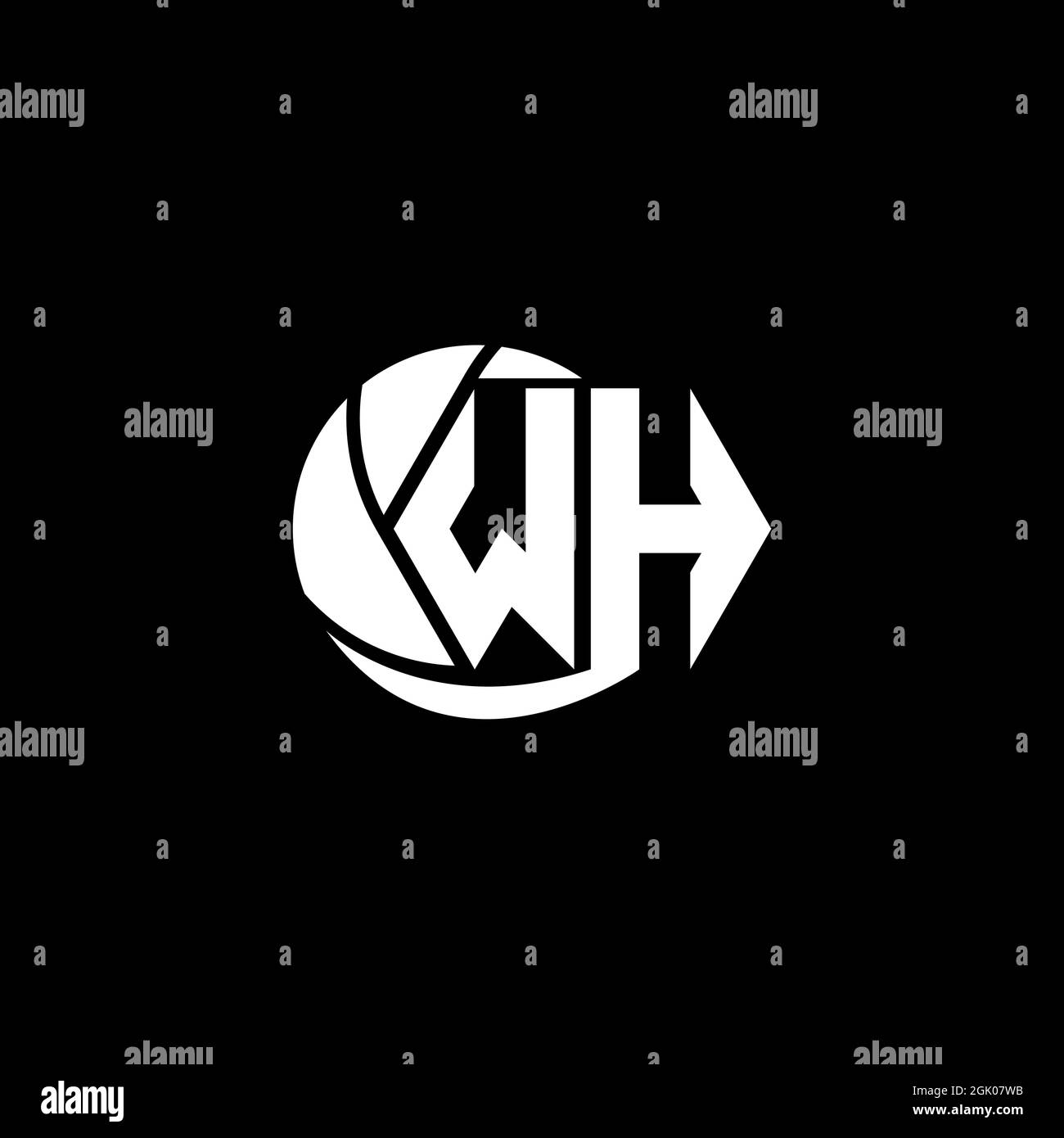 Initial WH logo design Geometric and Circle style, Logo business ...