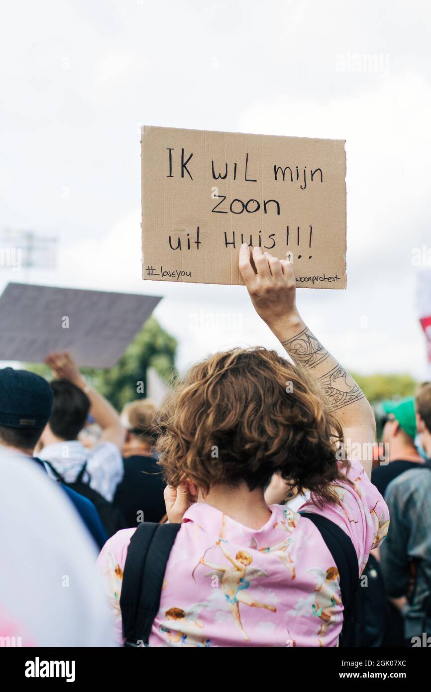 Amsterdam, The Netherlands - 12 September 2021: students protesting ...