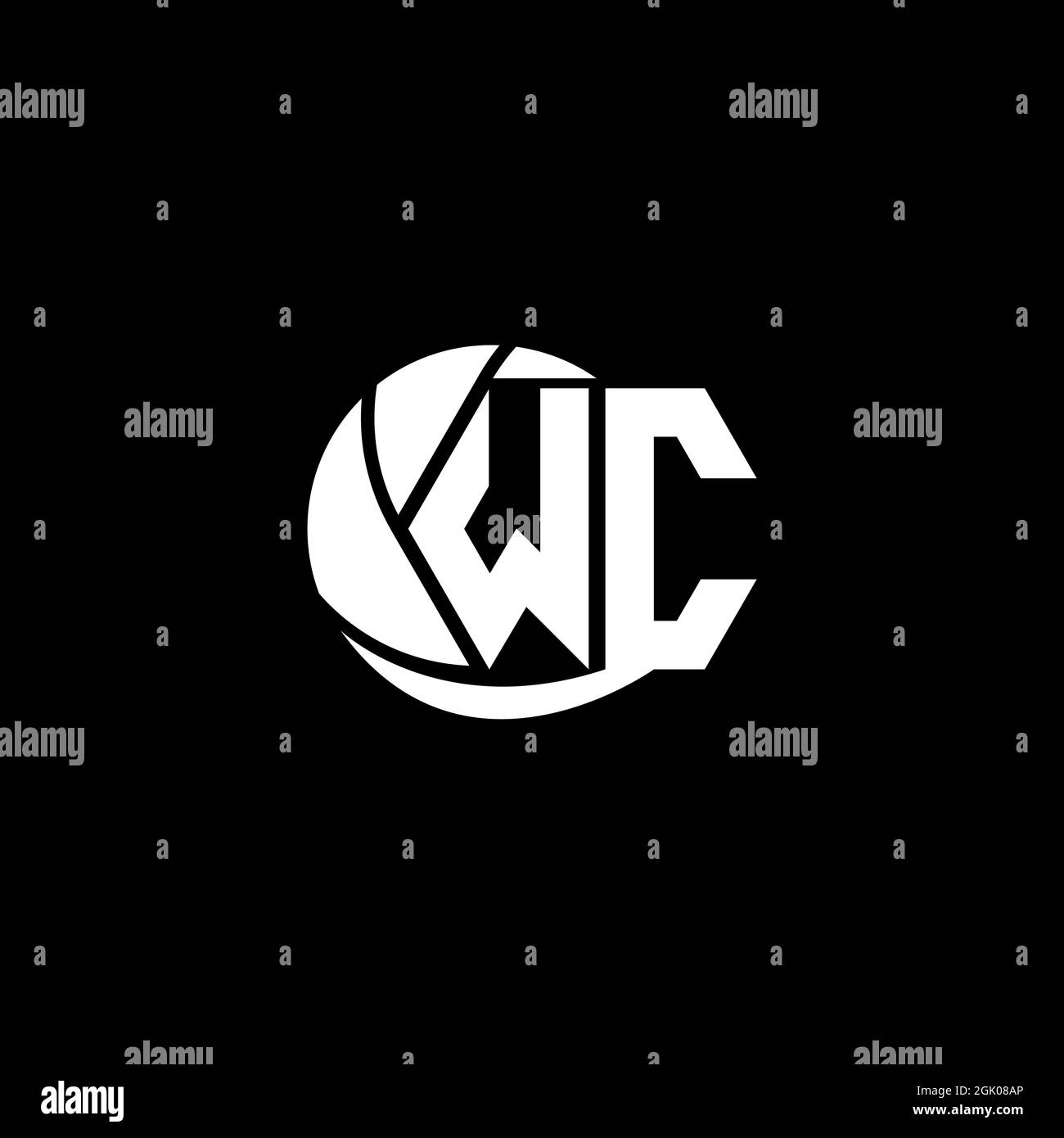 Initial WC logo design Geometric and Circle style, Logo business ...