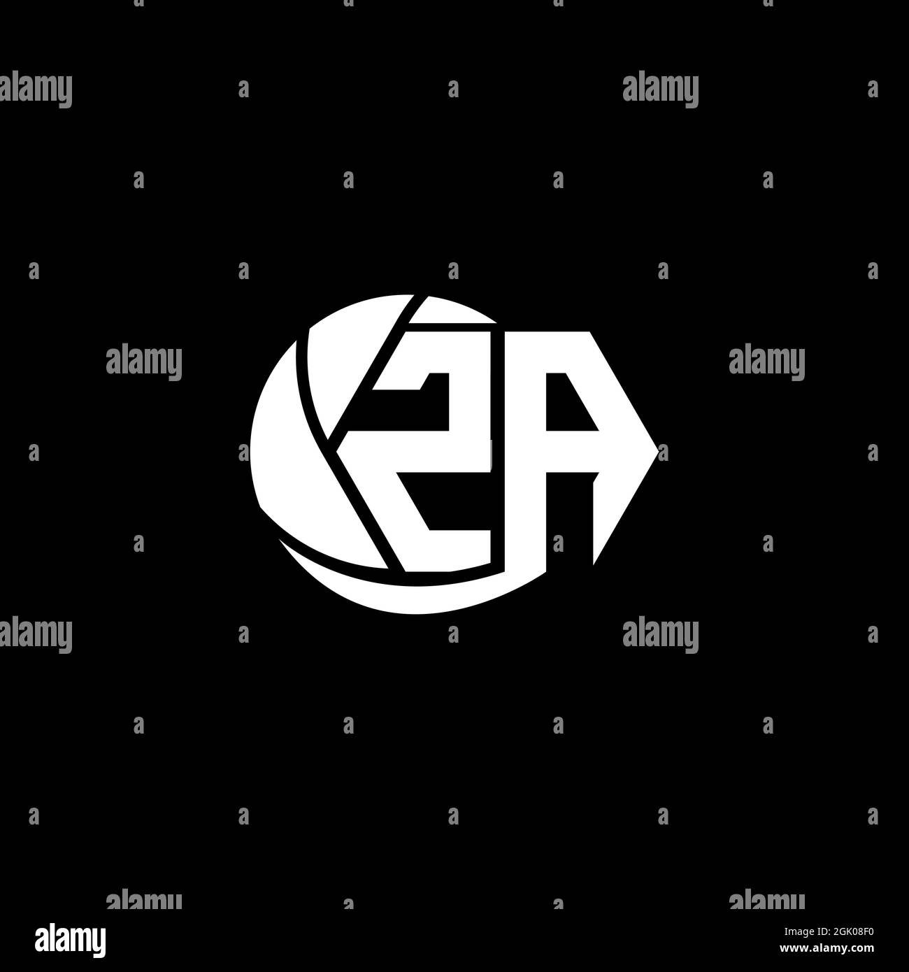 Initial ZA logo design Geometric and Circle style, Logo business ...
