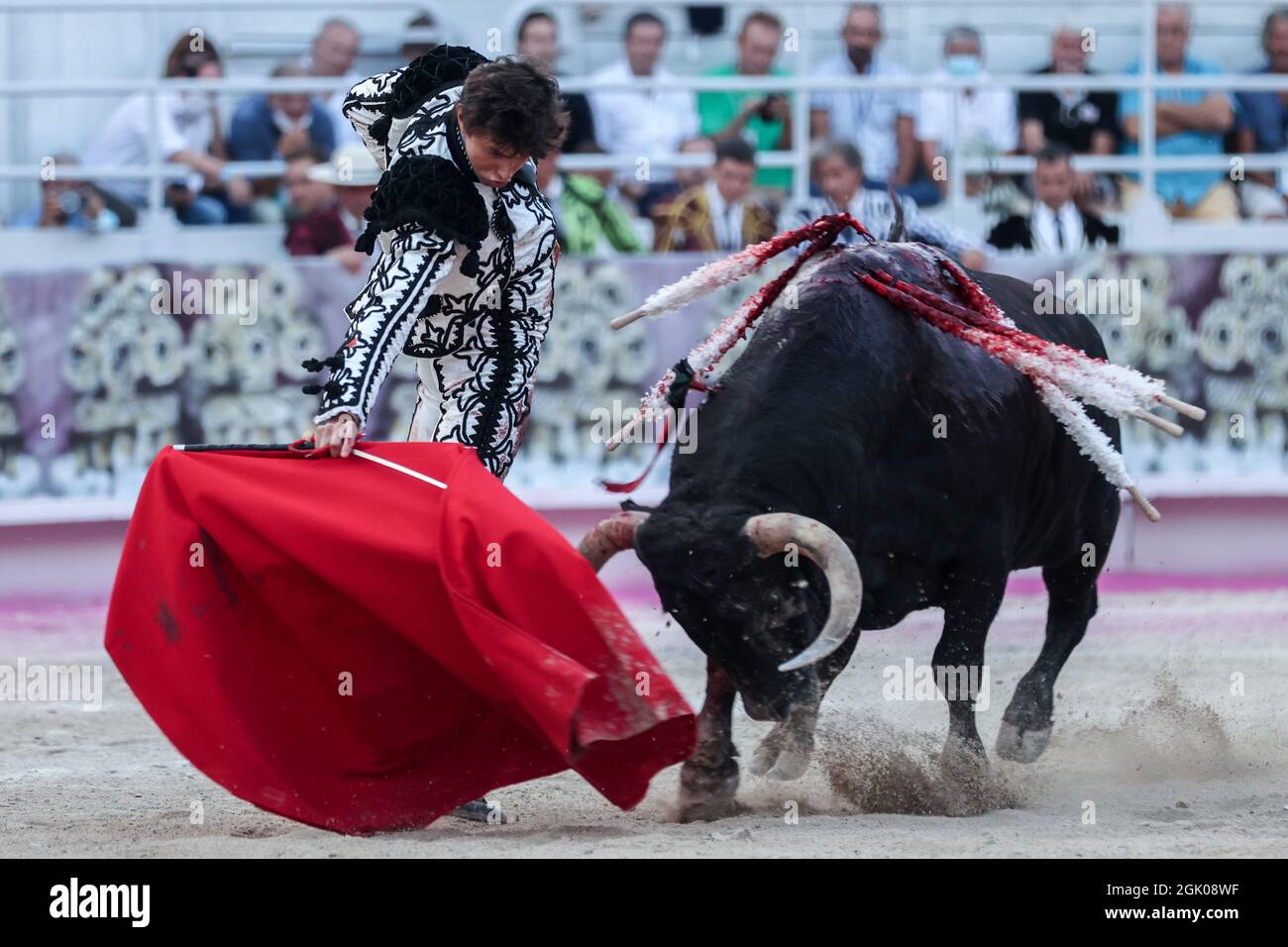 Arles, France. 11th Sep, 2021. Moments during the bullfight in the ...