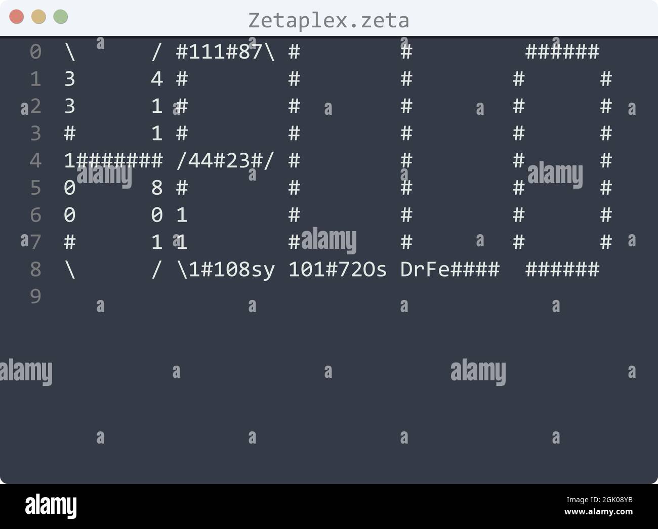 Zetaplex language Hello World program sample in editor window illustration Stock Vector Image ...