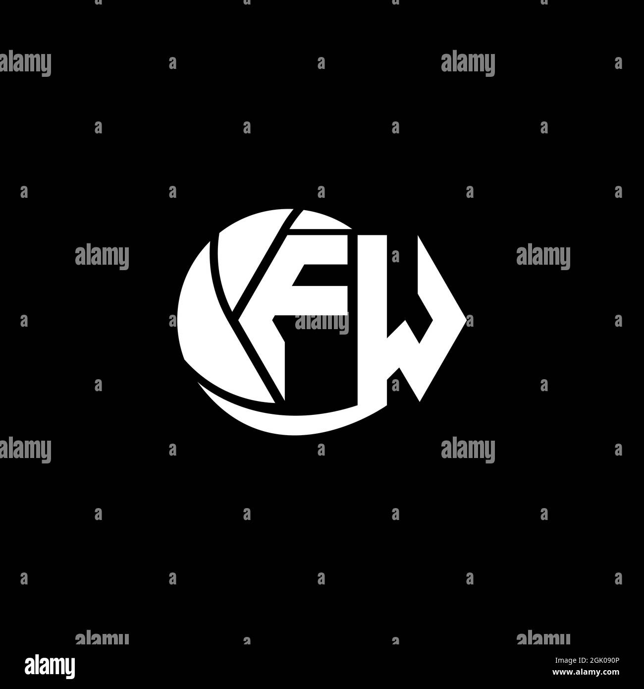 Initial FW logo design Geometric and Circle style, Logo business ...