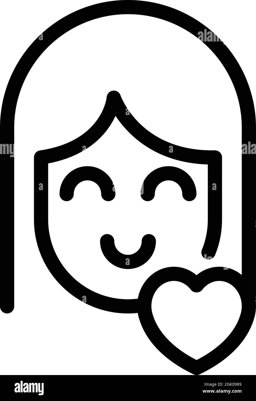 Girl healthy heart icon outline vector. Health people. Doctor care ...