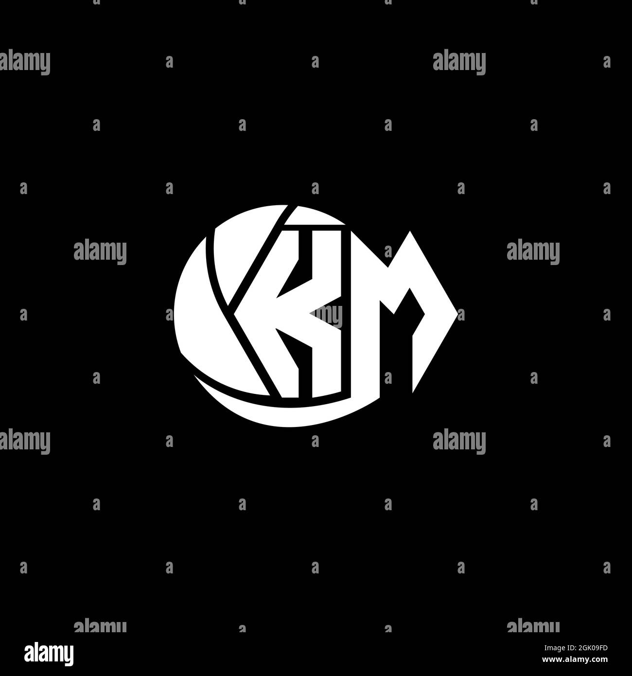 Initial KM logo design Geometric and Circle style, Logo business ...
