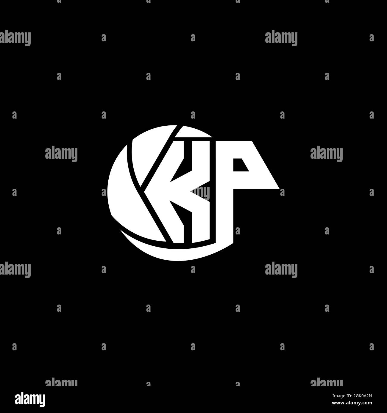 Initial KP logo design Geometric and Circle style, Logo business ...