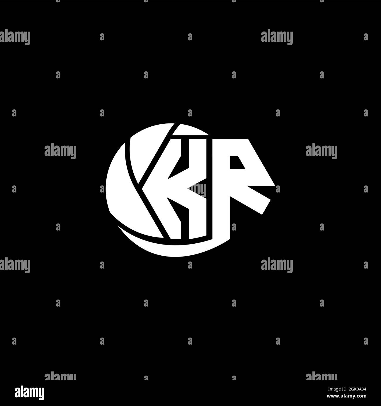 Initial KR logo design Geometric and Circle style, Logo business ...