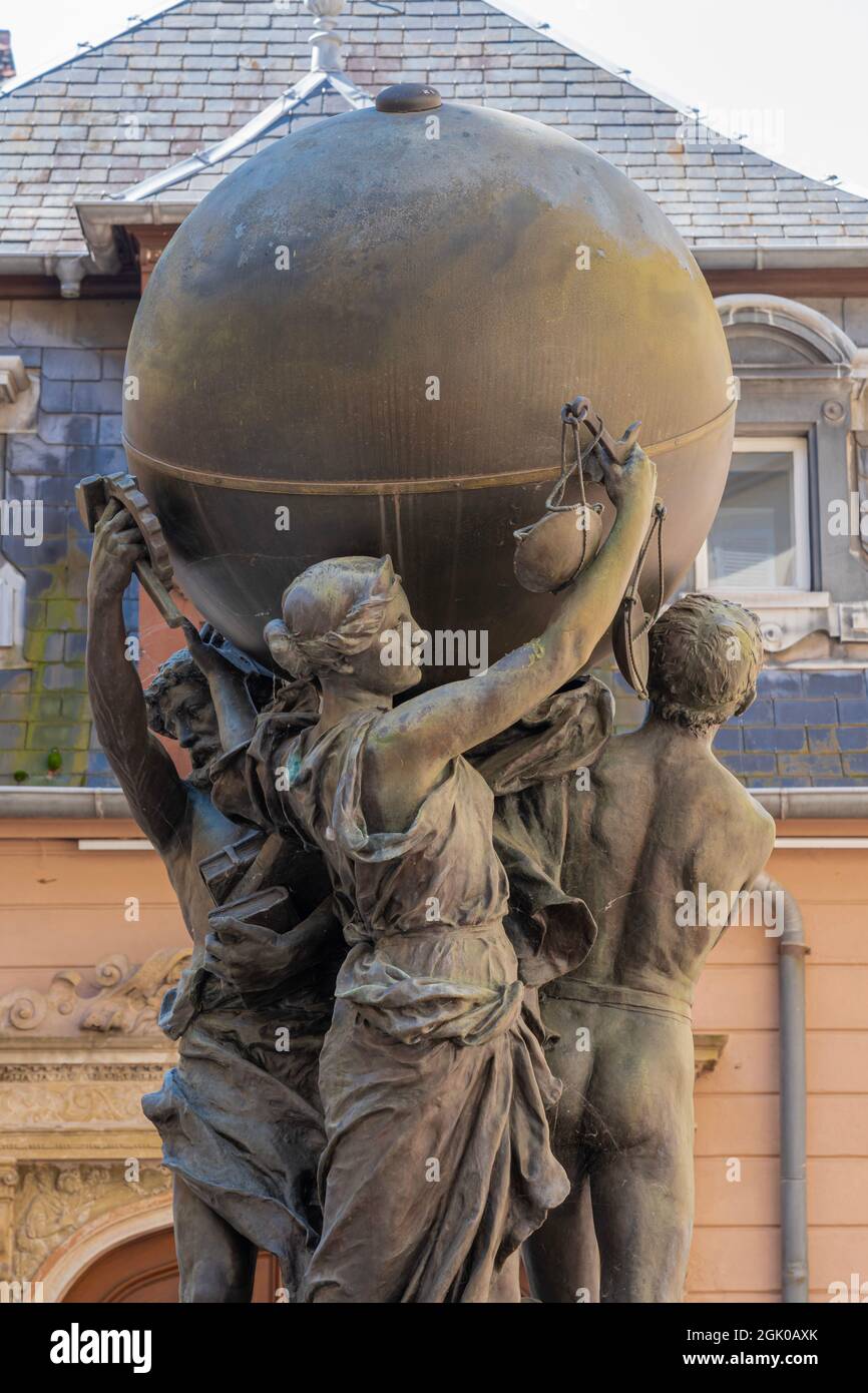 Colmar, France - 09 06 2021: Bartholdi museum. Bronze statue of the ...