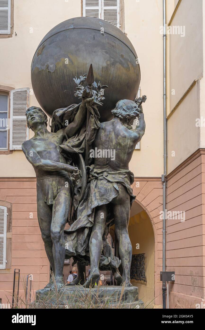 Colmar, France - 09 06 2021: Bartholdi museum. Bronze statue of the ...