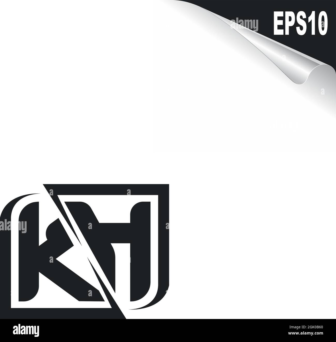 Initial KH logo design with Shape style, Logo business branding Stock ...