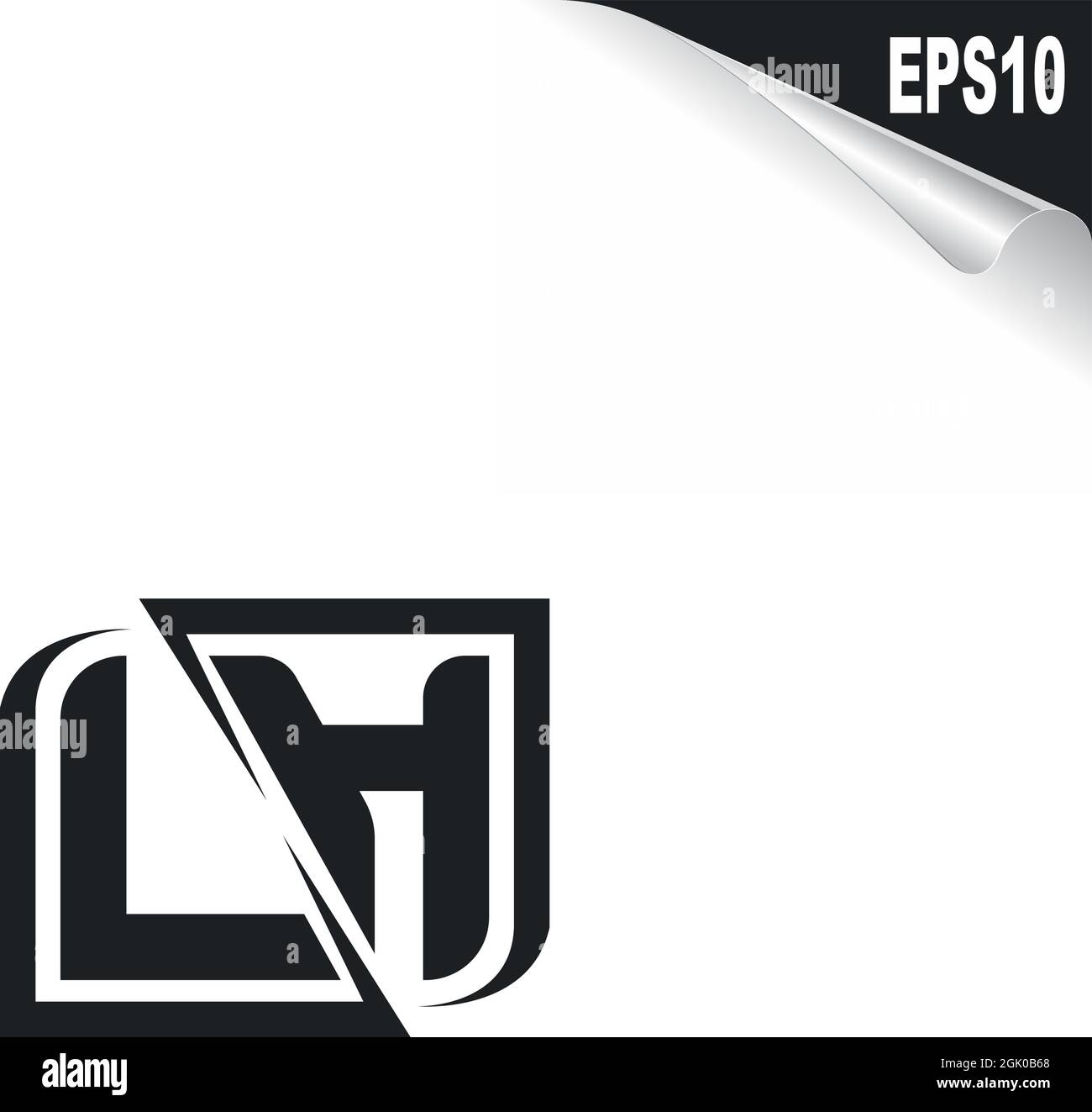 Initial LH logo design with Shape style, Logo business branding Stock ...