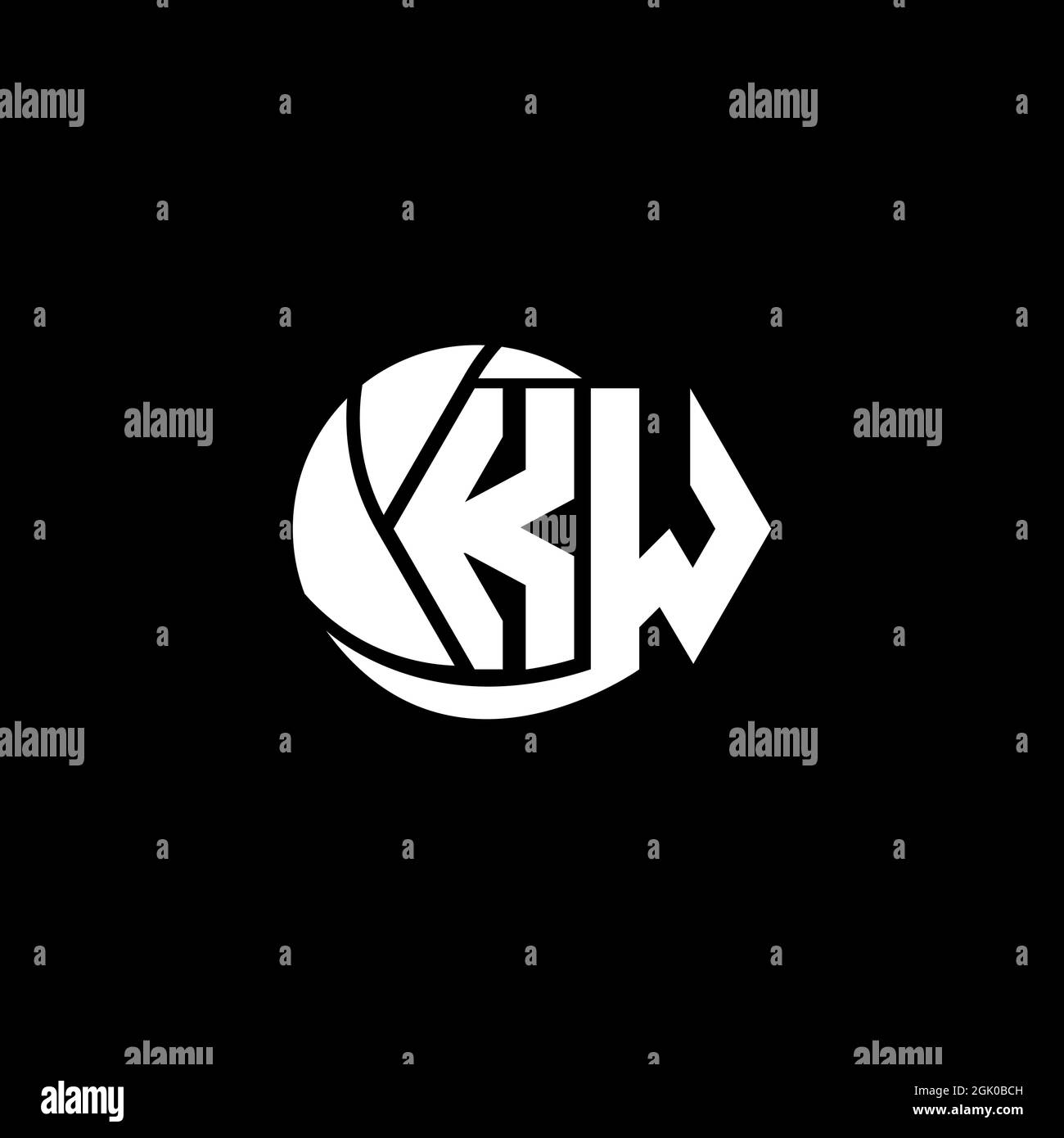 Initial KW logo design Geometric and Circle style, Logo business ...