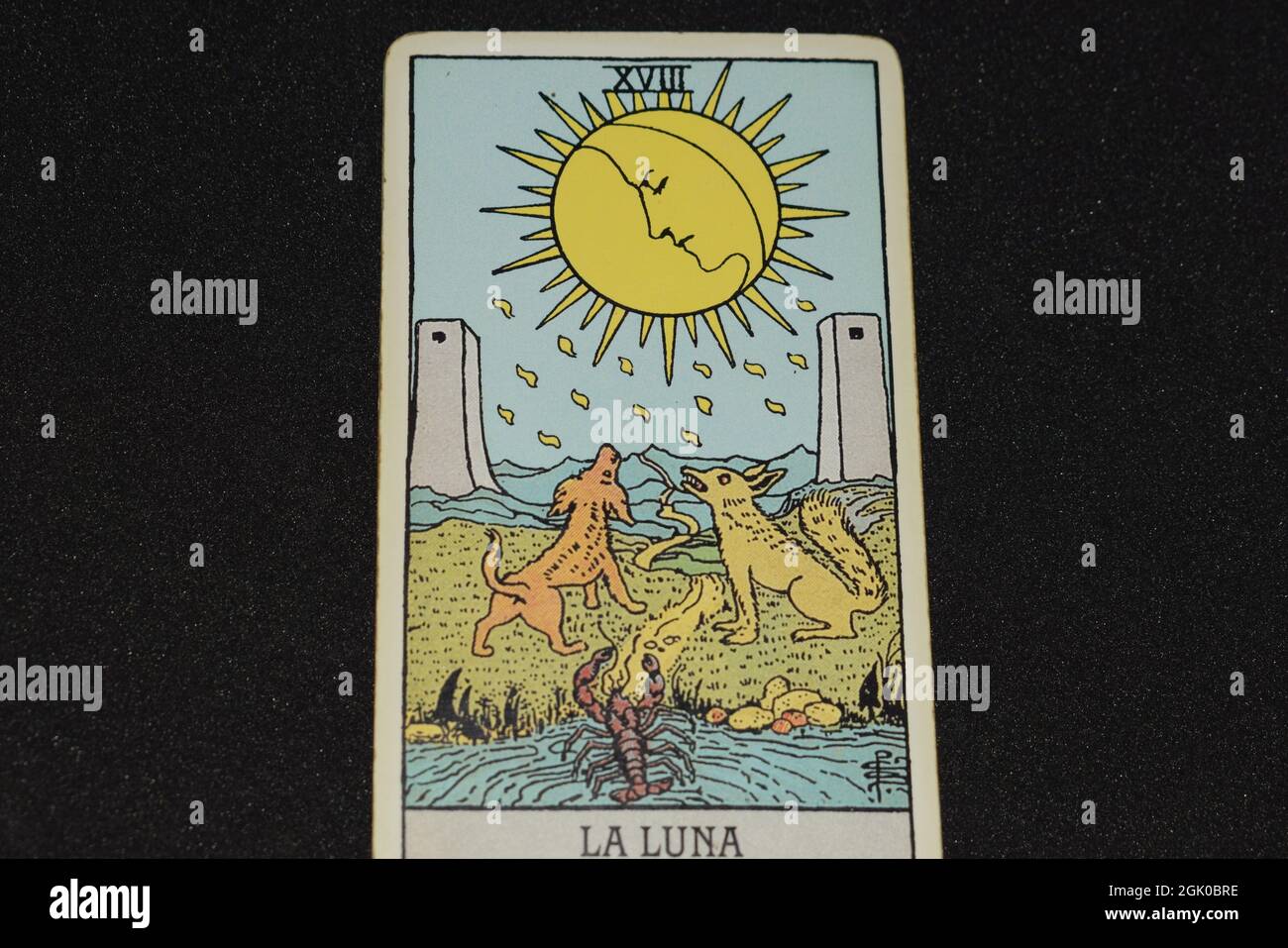 Tarot card number 18 represents THE MOON in the tarot cards of the ...