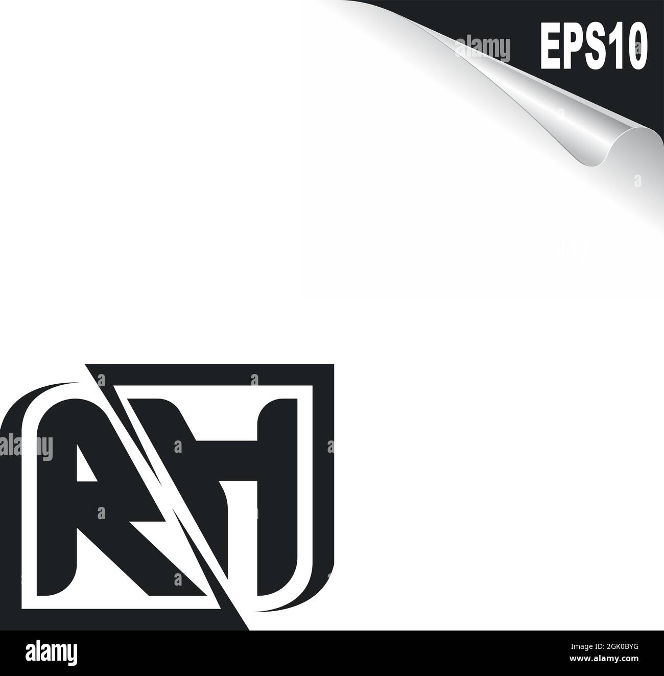 Initial RH logo design with Shape style, Logo business branding Stock ...