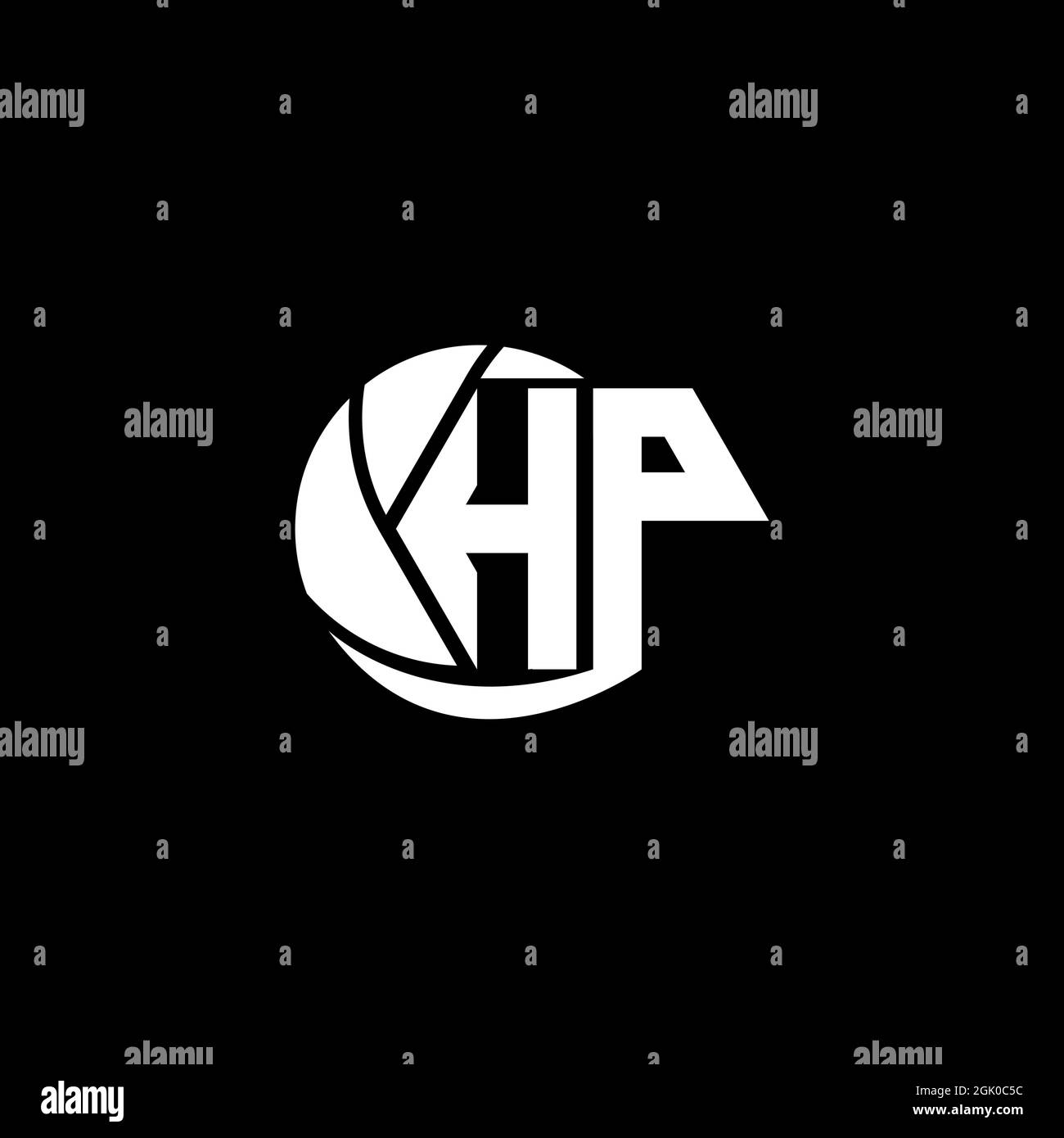 Initial HP logo design Geometric and Circle style, Logo business ...