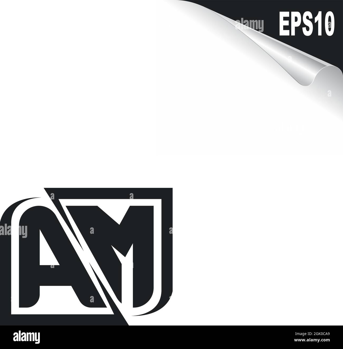 Initial AM logo design with Shape style, Logo business branding Stock ...