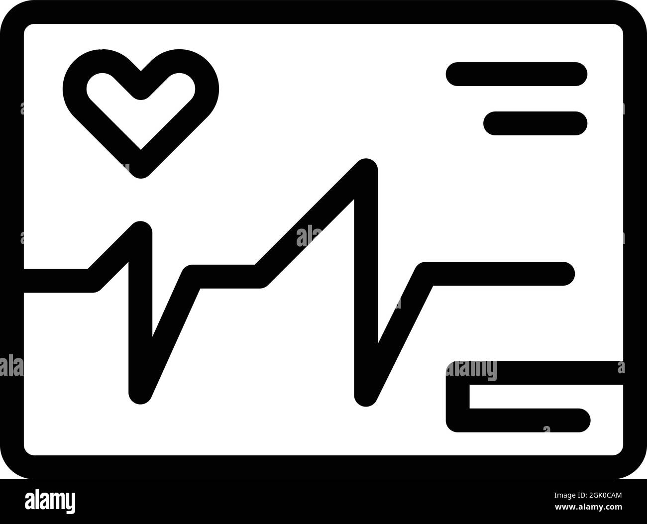 Cardiogram paper icon outline vector. Ecg heart. Beat electrocardiagram ...