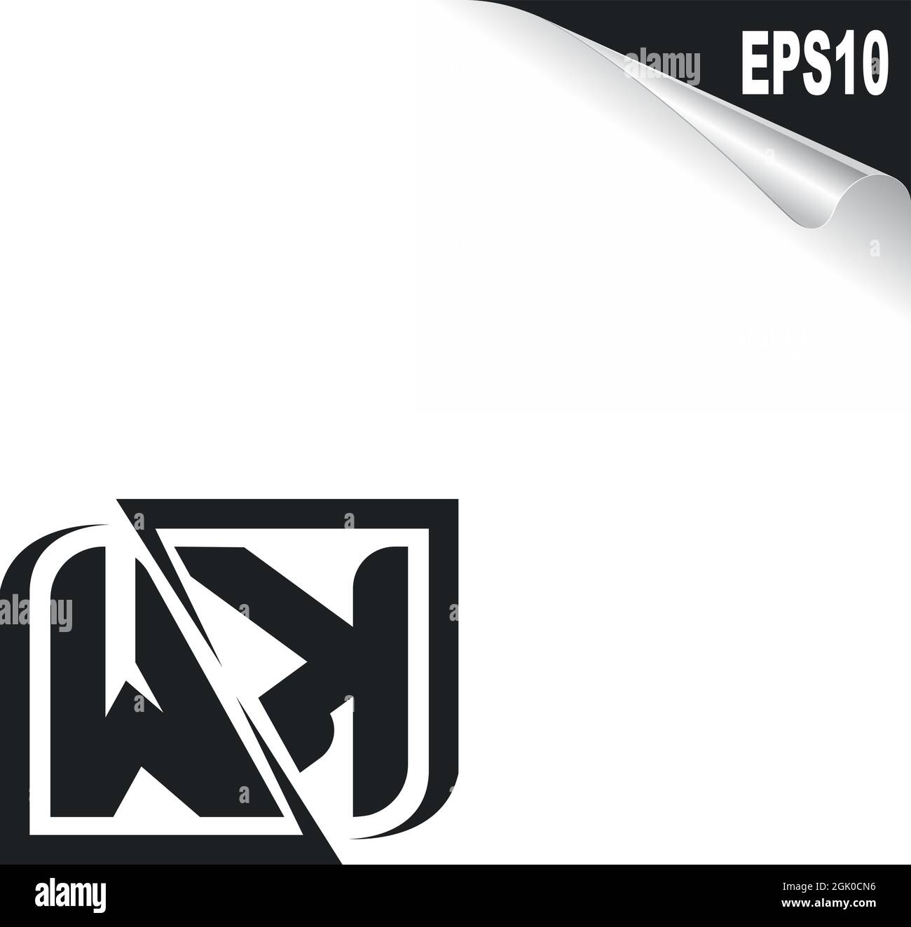 Initial WK logo design with Shape style, Logo business branding Stock ...