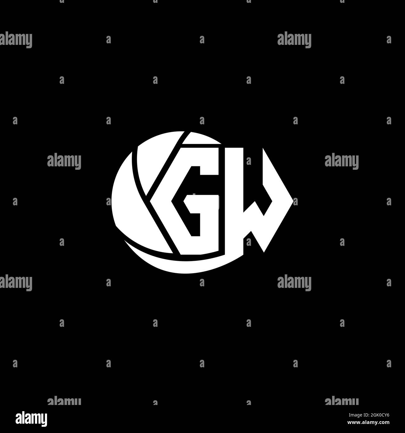 Initial GW logo design Geometric and Circle style, Logo business ...