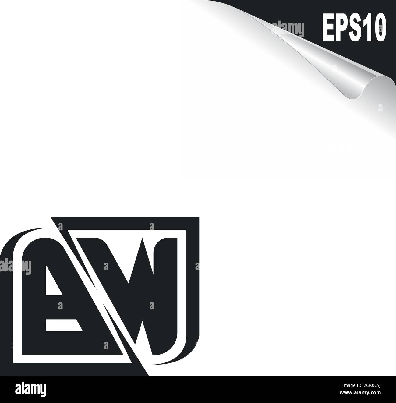 Initial BW logo design with Shape style, Logo business branding Stock ...