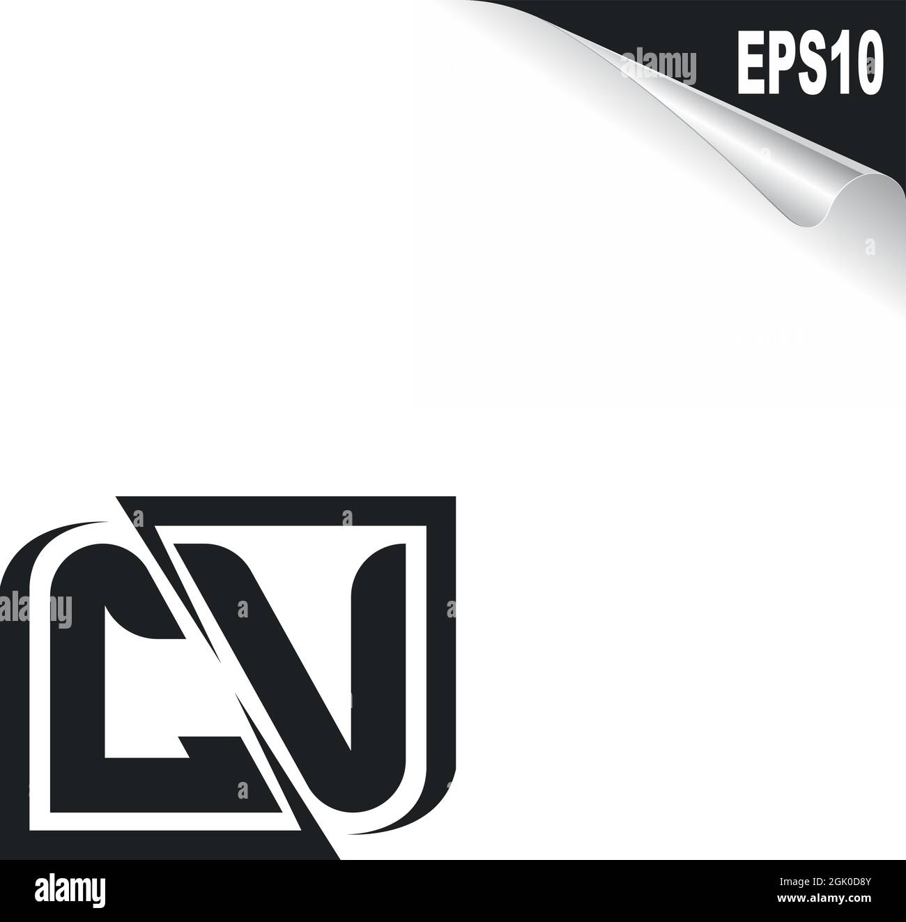 Initial CV logo design with Shape style, Logo business branding Stock ...