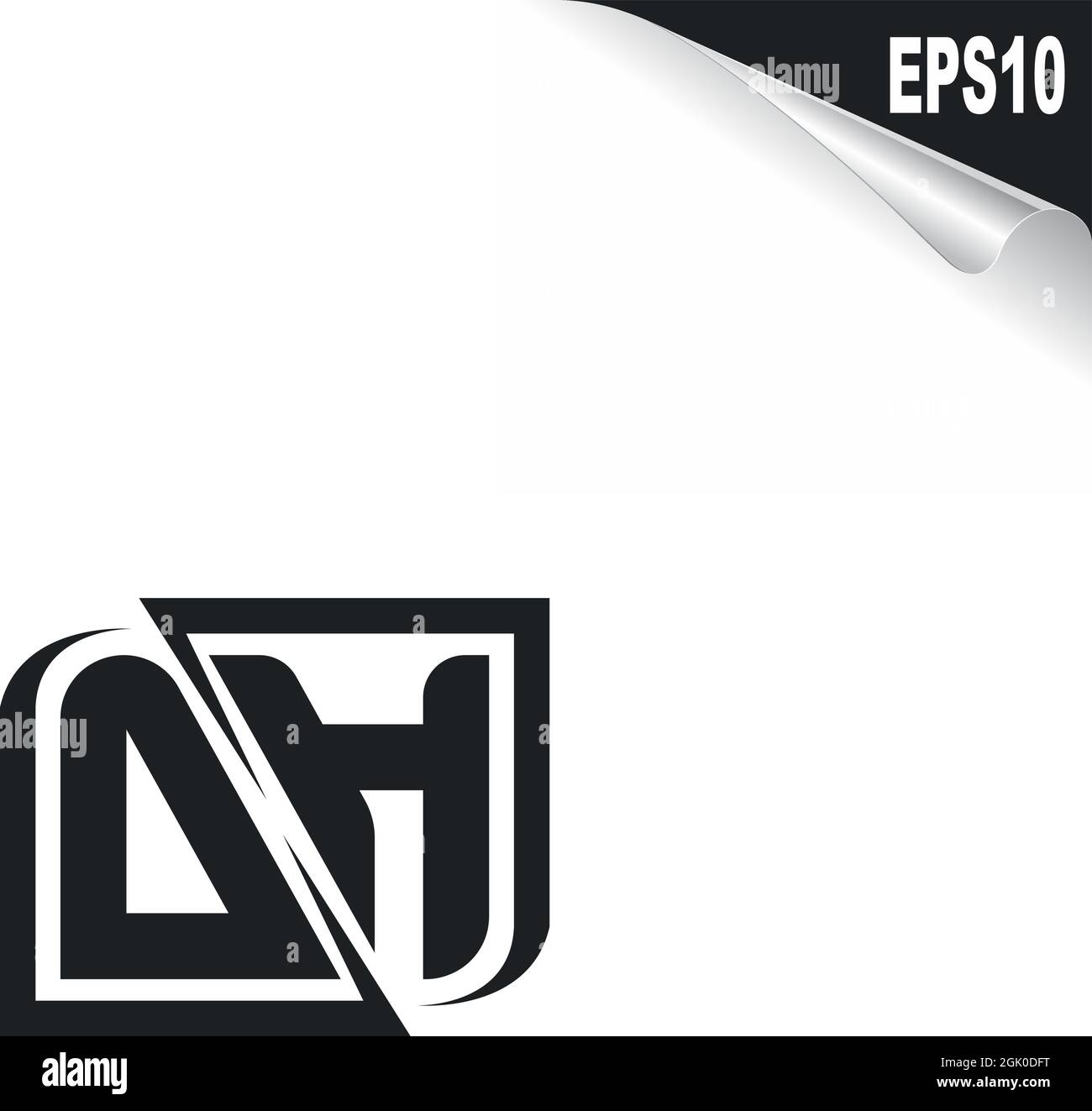 Initial DH logo design with Shape style, Logo business branding Stock ...