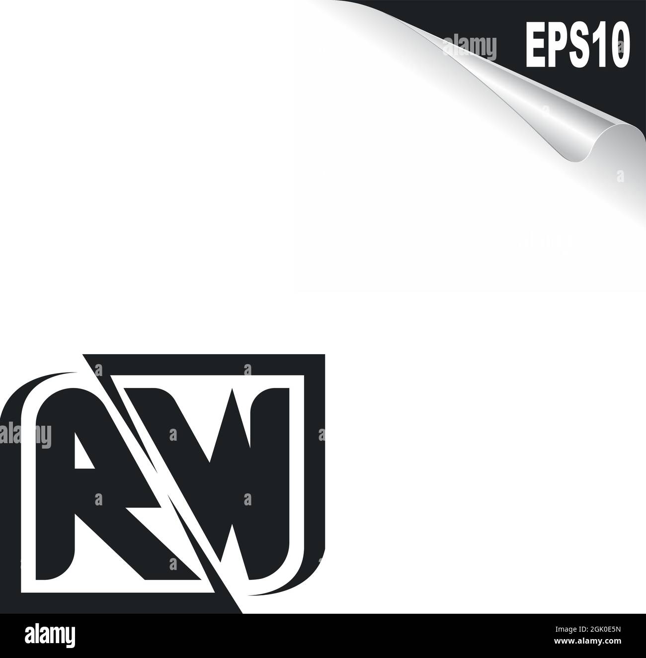 Initial RW logo design with Shape style, Logo business branding Stock ...