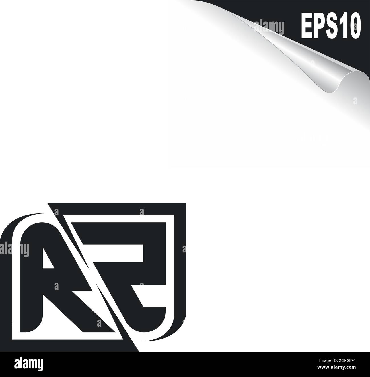 Initial RZ logo design with Shape style, Logo business branding Stock ...