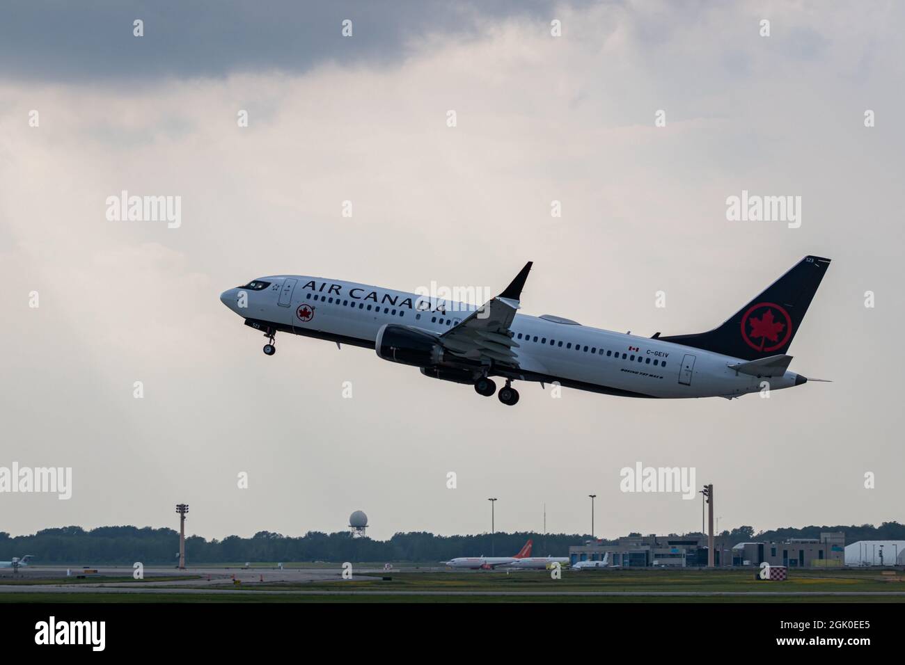 Montreal, Quebec, Canada - 07 06 2021: Air Canada Boeing 737 MAX 8 ...
