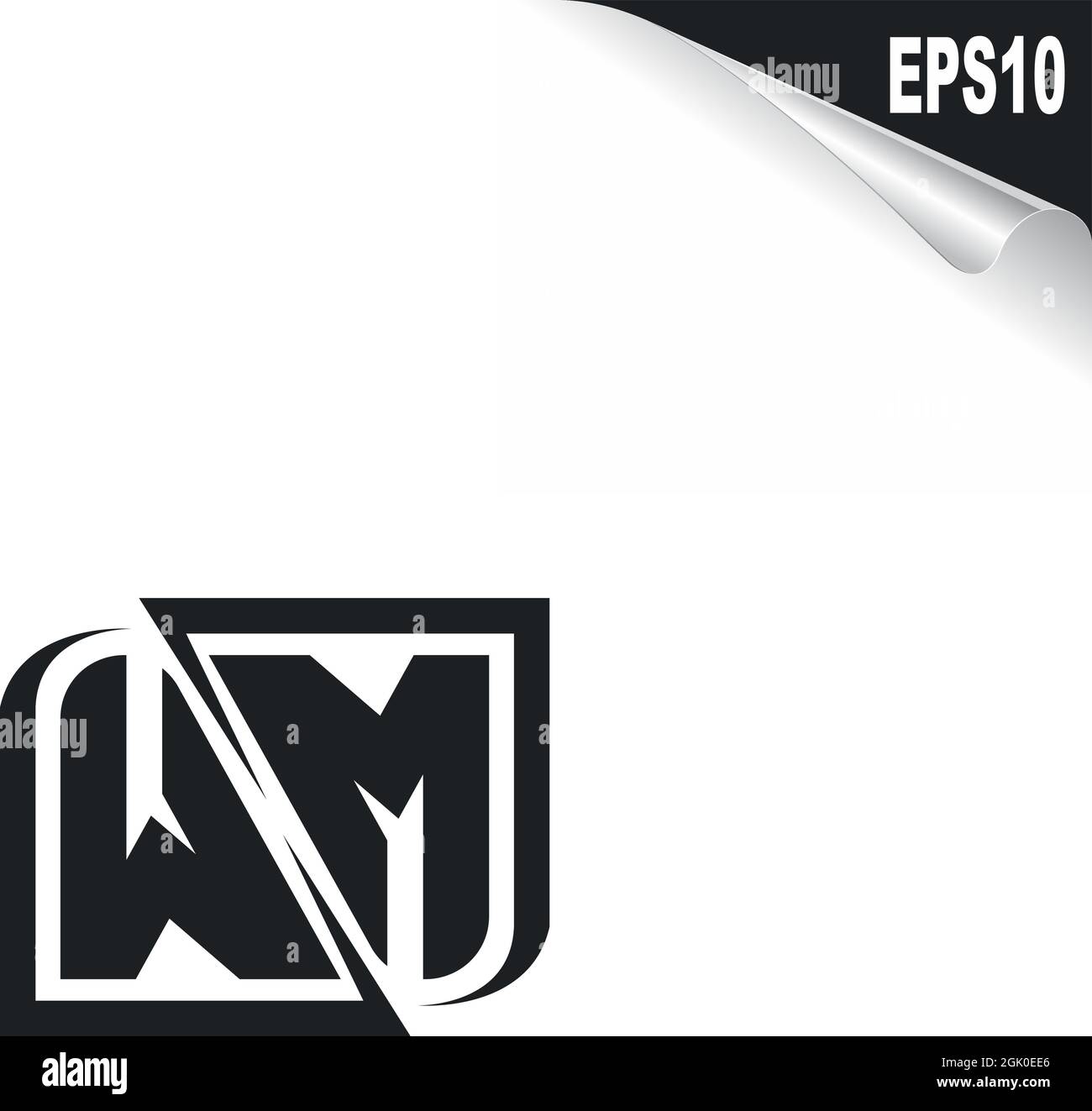 Initial WM logo design with Shape style, Logo business branding Stock ...