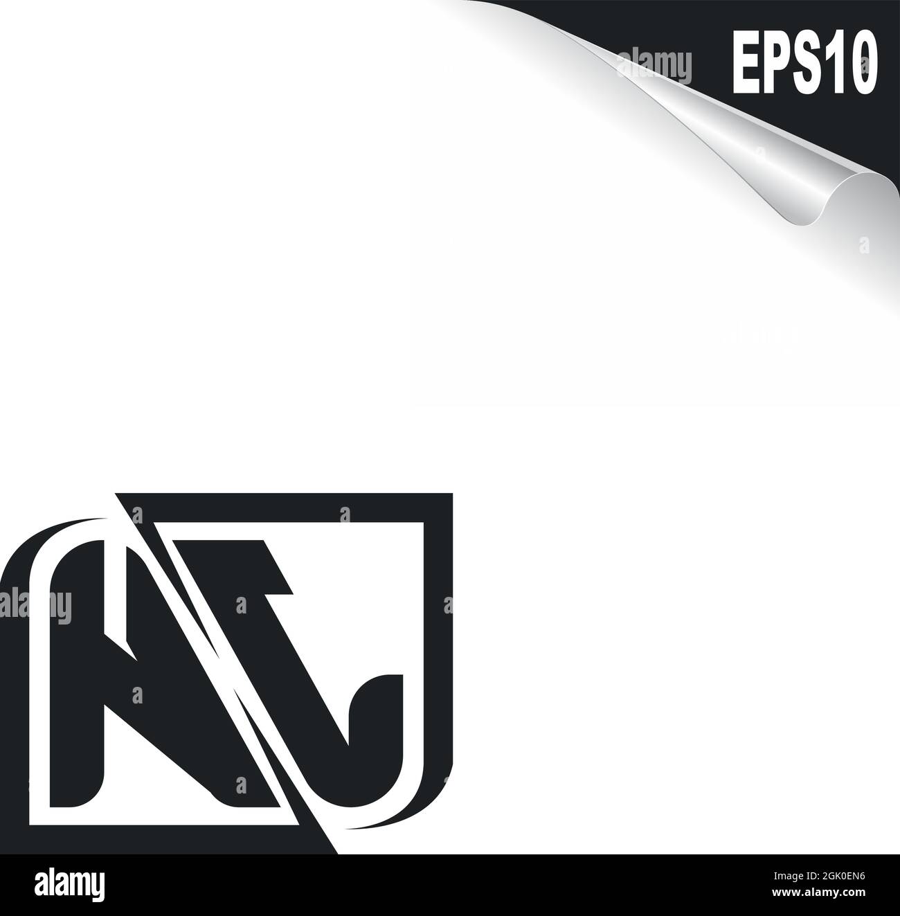 Initial NJ logo design with Shape style, Logo business branding Stock ...