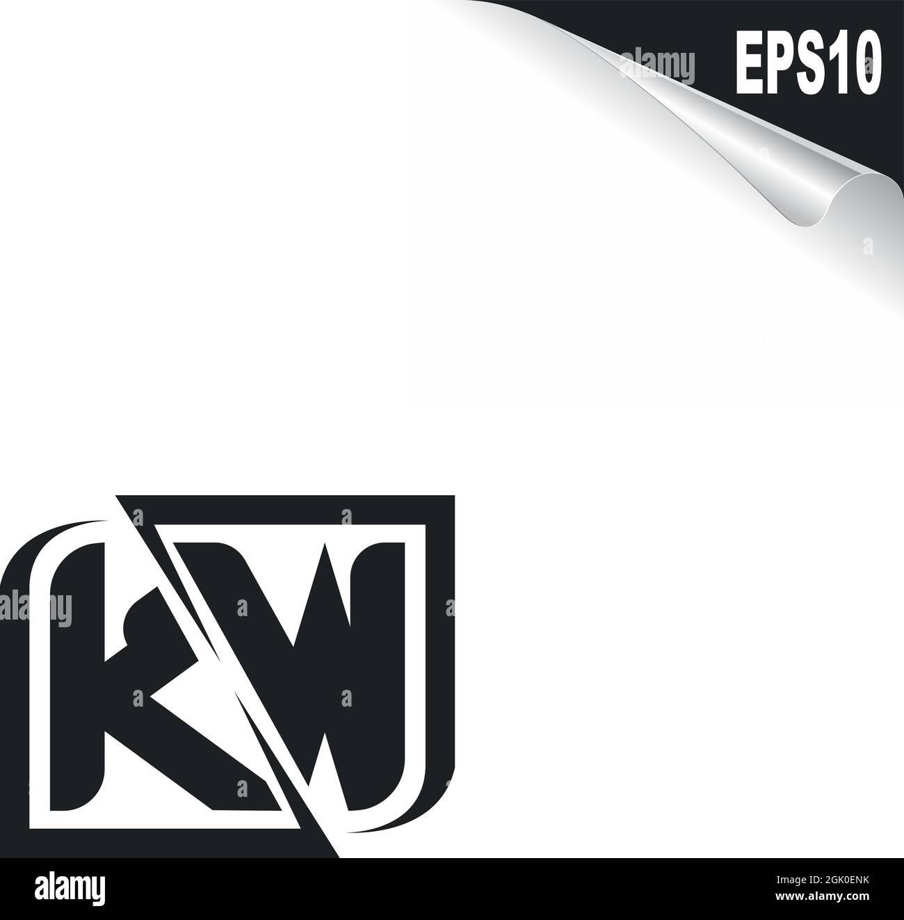 Initial KW logo design with Shape style, Logo business branding Stock ...