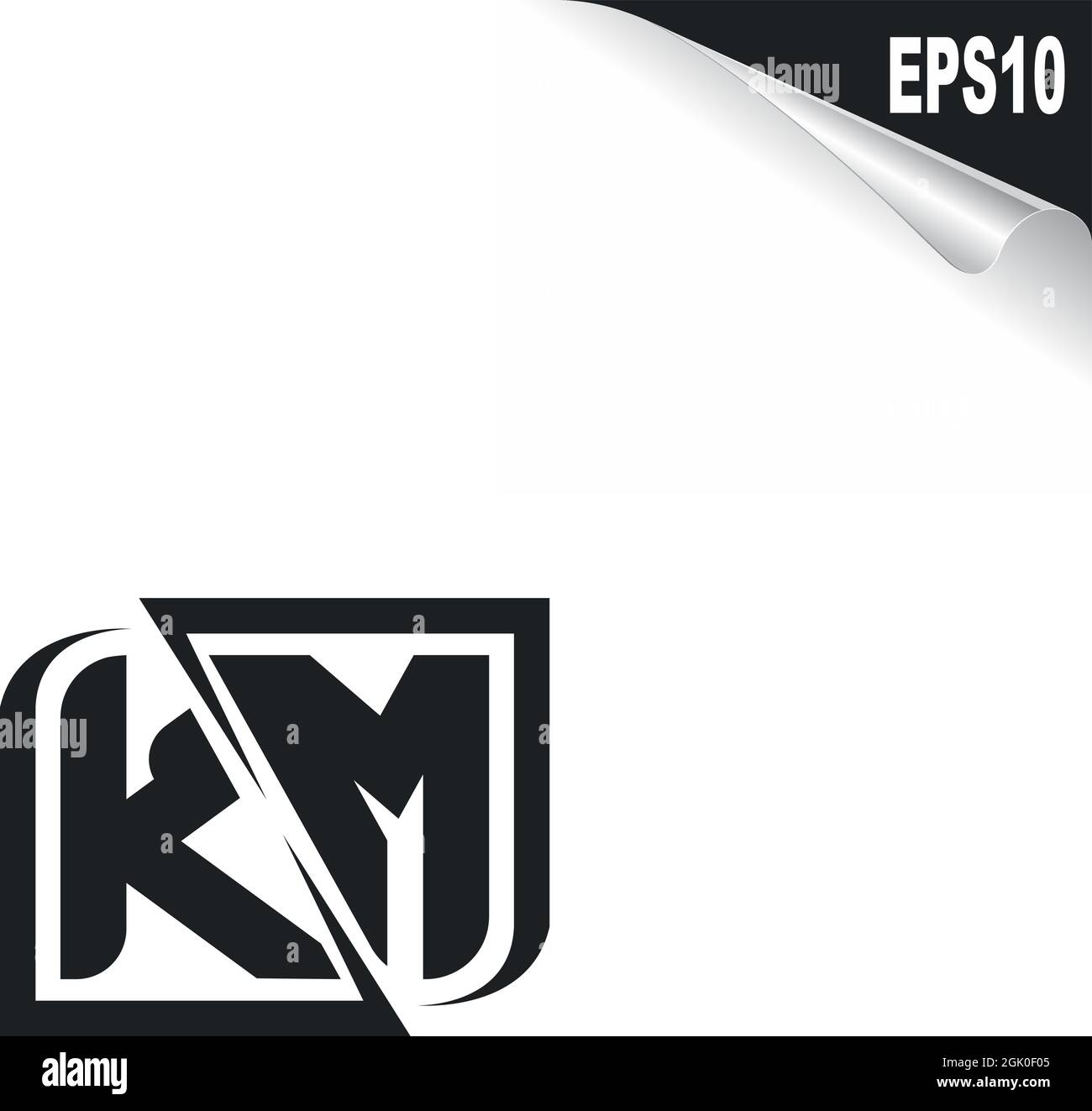 Initial KM logo design with Shape style, Logo business branding Stock ...