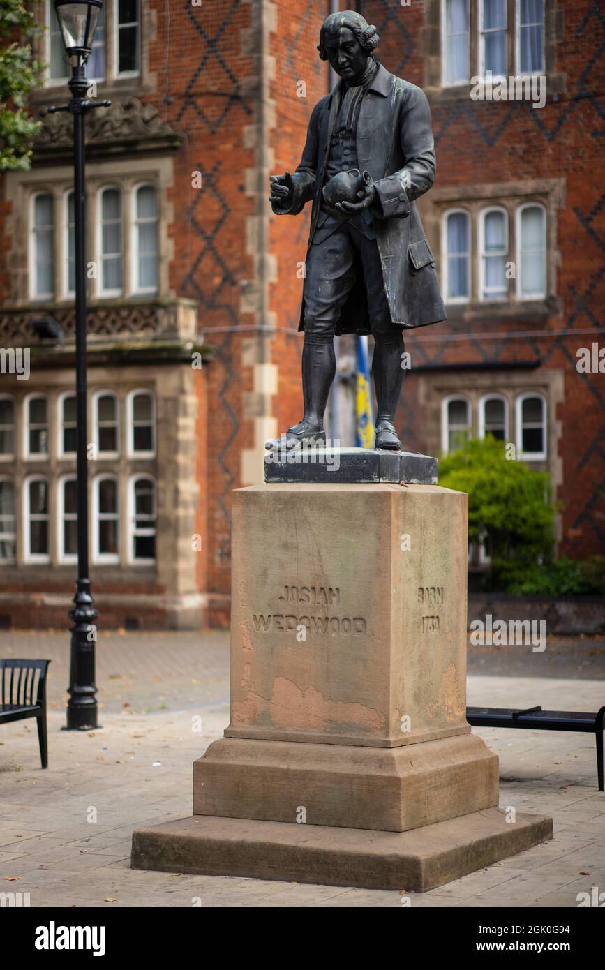 Josiah Wedgwood, English potter. A statue sculpted by Edward Davies and ...