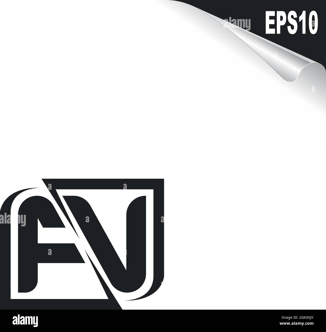 Initial FV logo design with Shape style, Logo business branding Stock ...