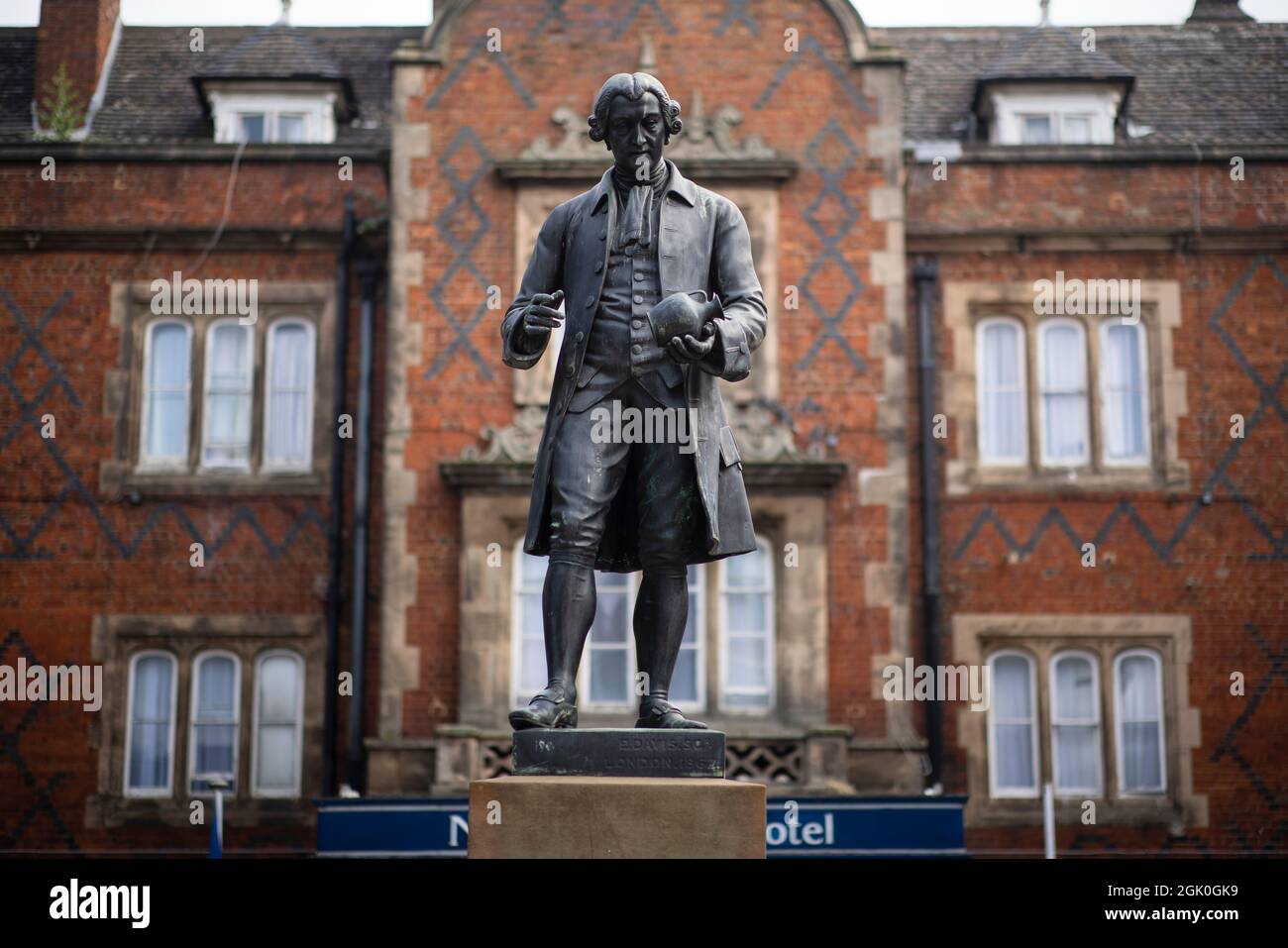 Josiah Wedgwood, English potter. A statue sculpted by Edward Davies and ...
