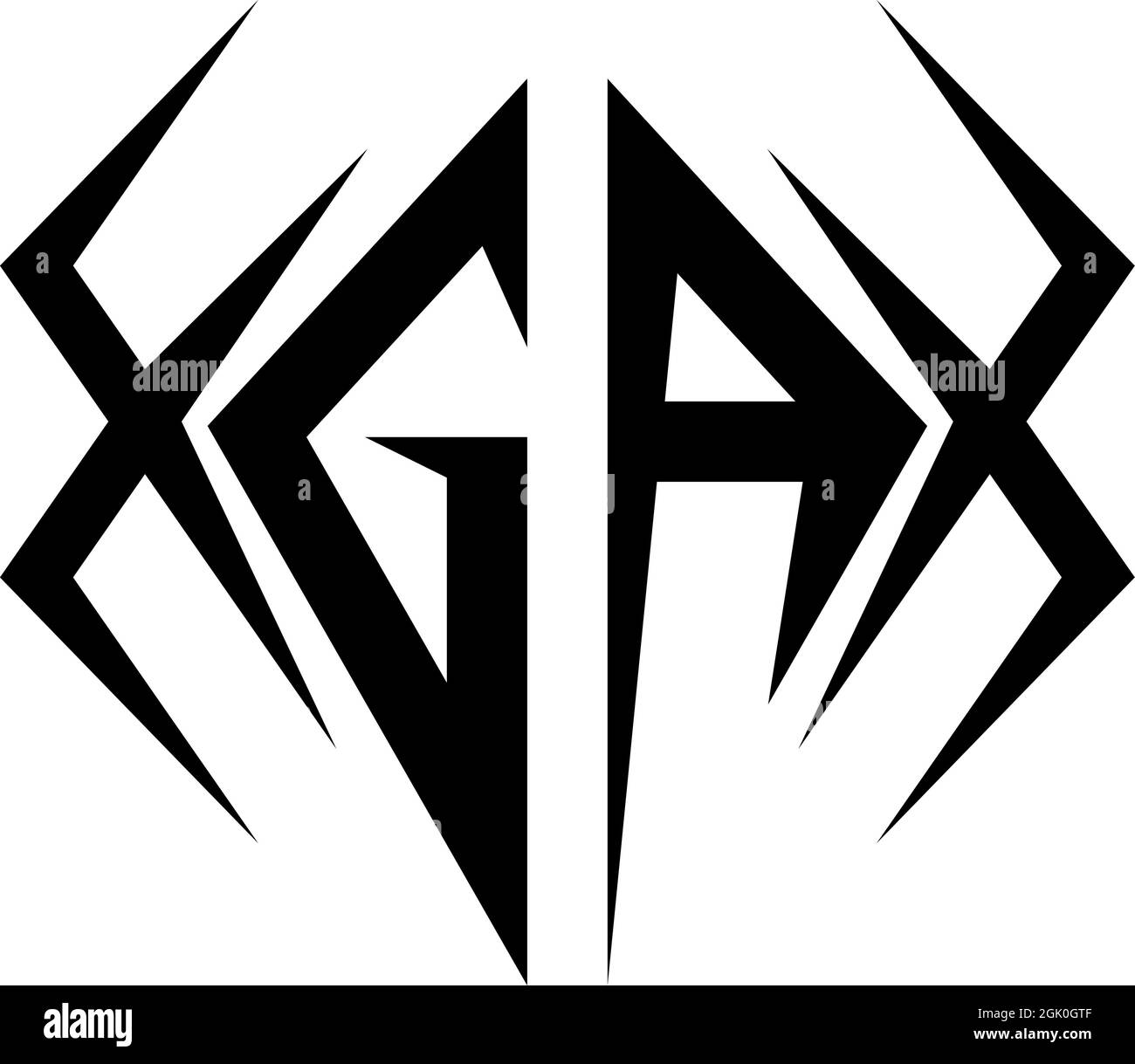 Initial GA logo design with Cool style, Logo business branding Stock ...